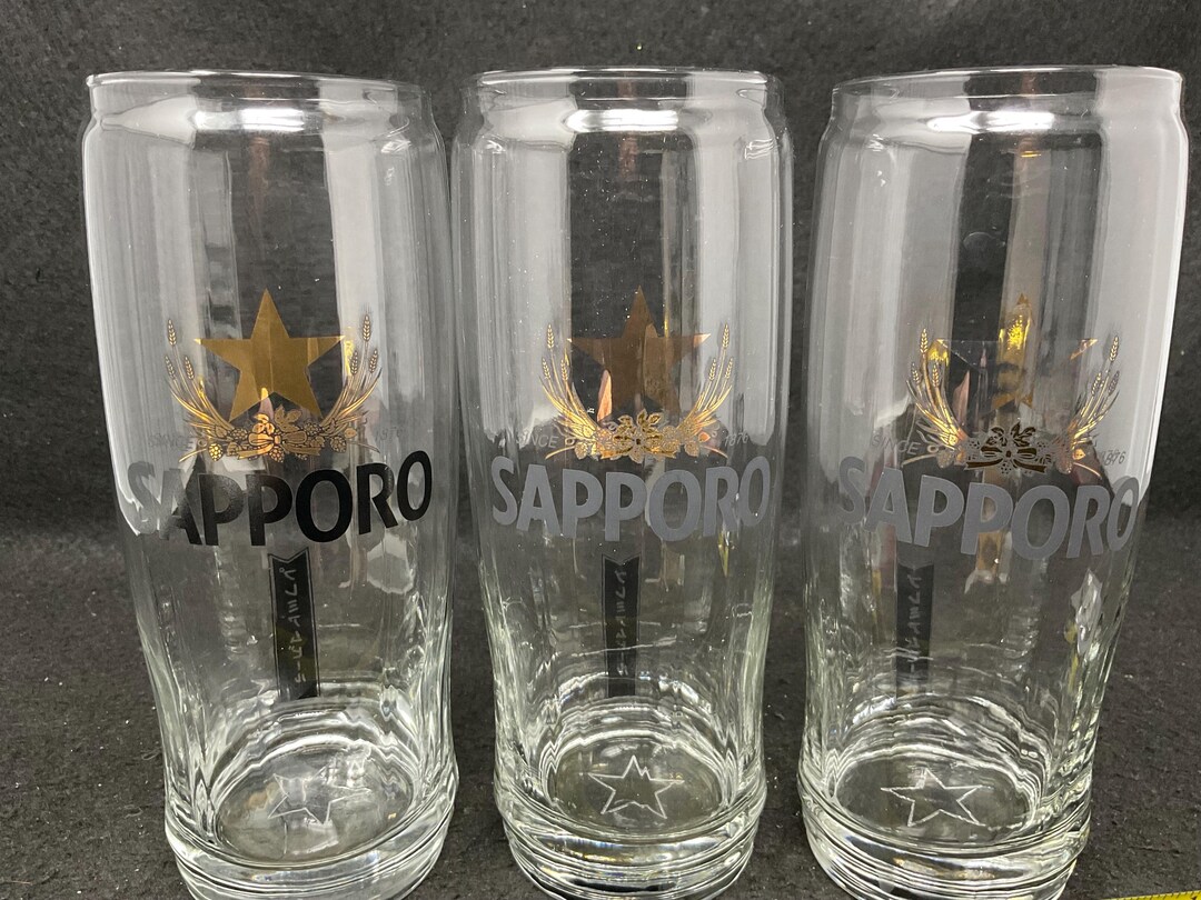 Sapporo Premium Beer Glasses Set of 3 - Etsy