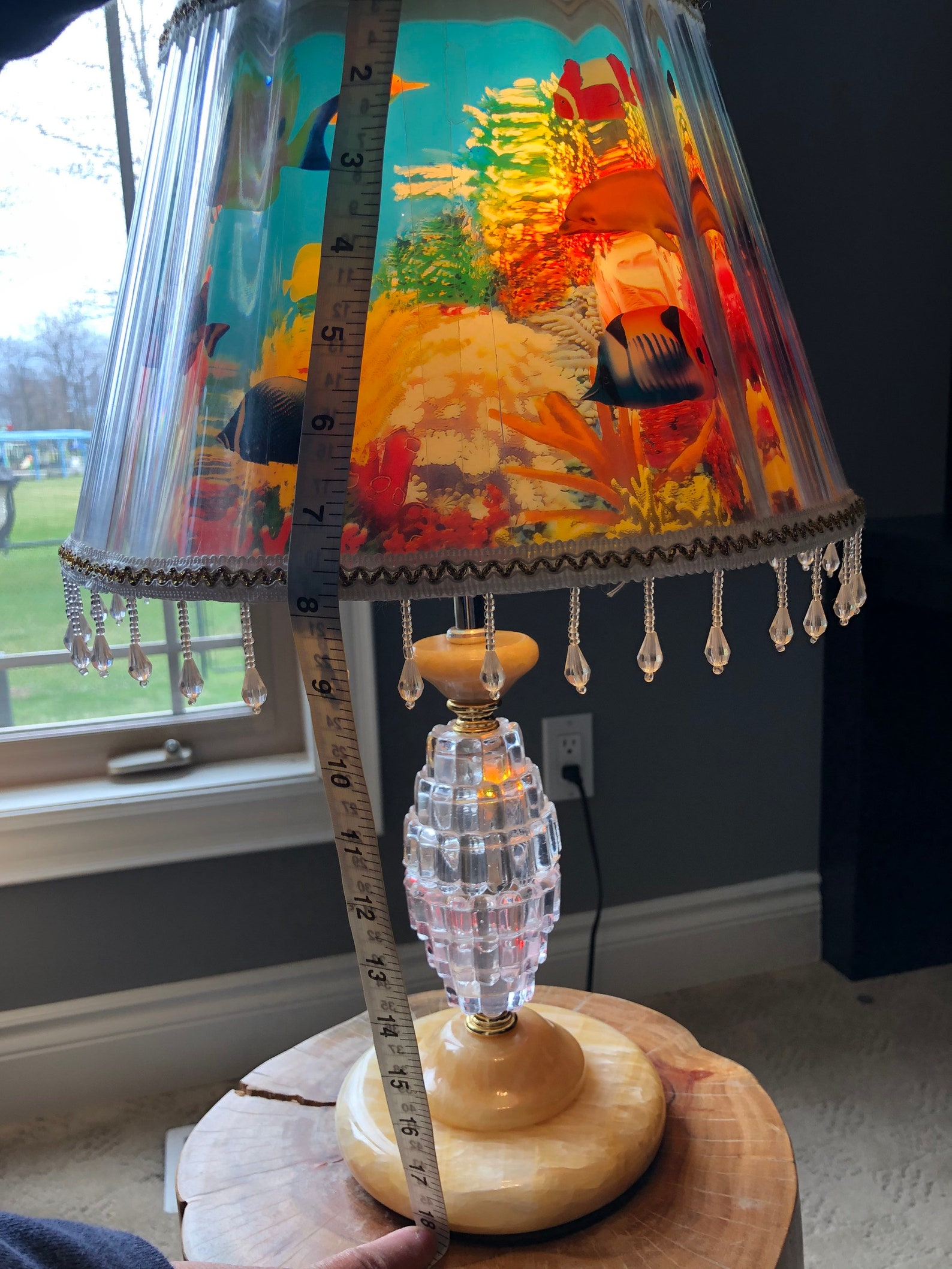 Kitsch Rotating Aquarium Fish Lamp Marble Base Nemo | Etsy