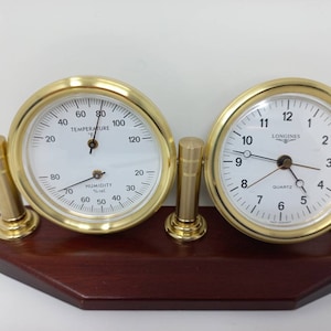 Vintage Longines Desk Clock With Temperature and Humidity Made in ...