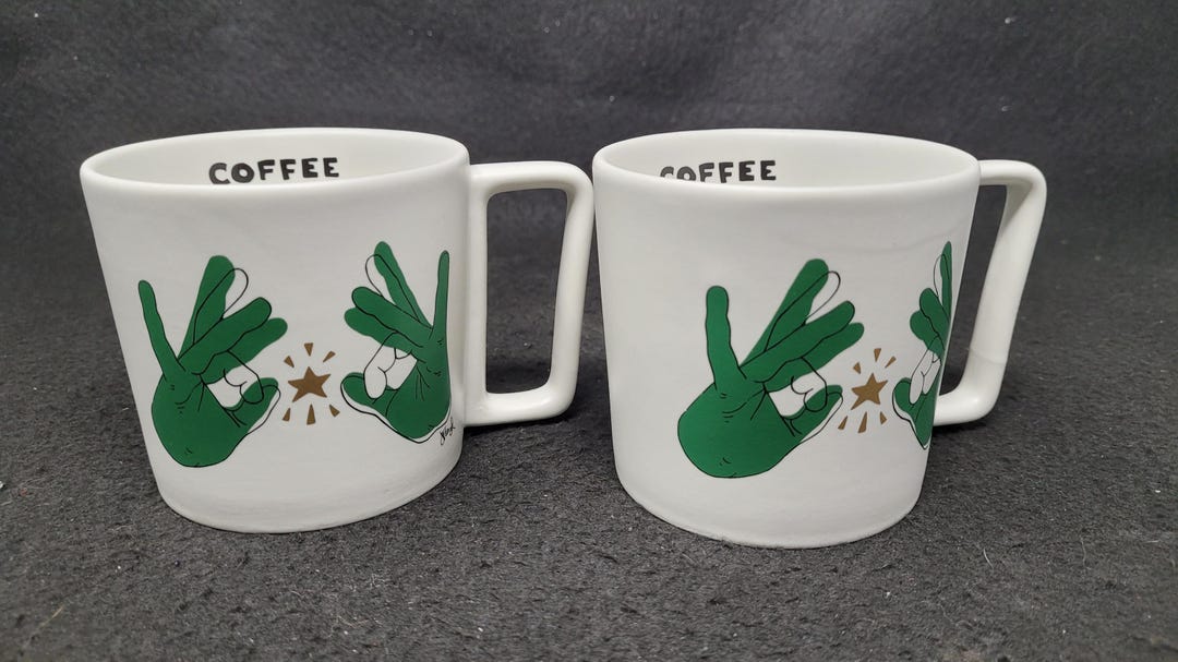 Starbucks Coffee Bring Us Togeather Green Sign Language Coffee Mug Set ...
