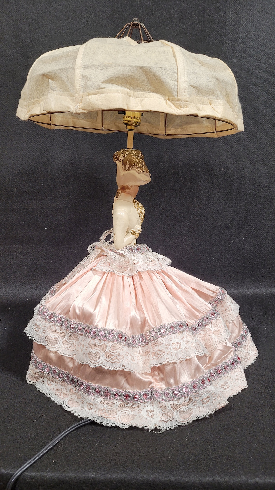 Vintage 1960s CHALKWARE Lady Lamp 0724. B4 - Etsy
