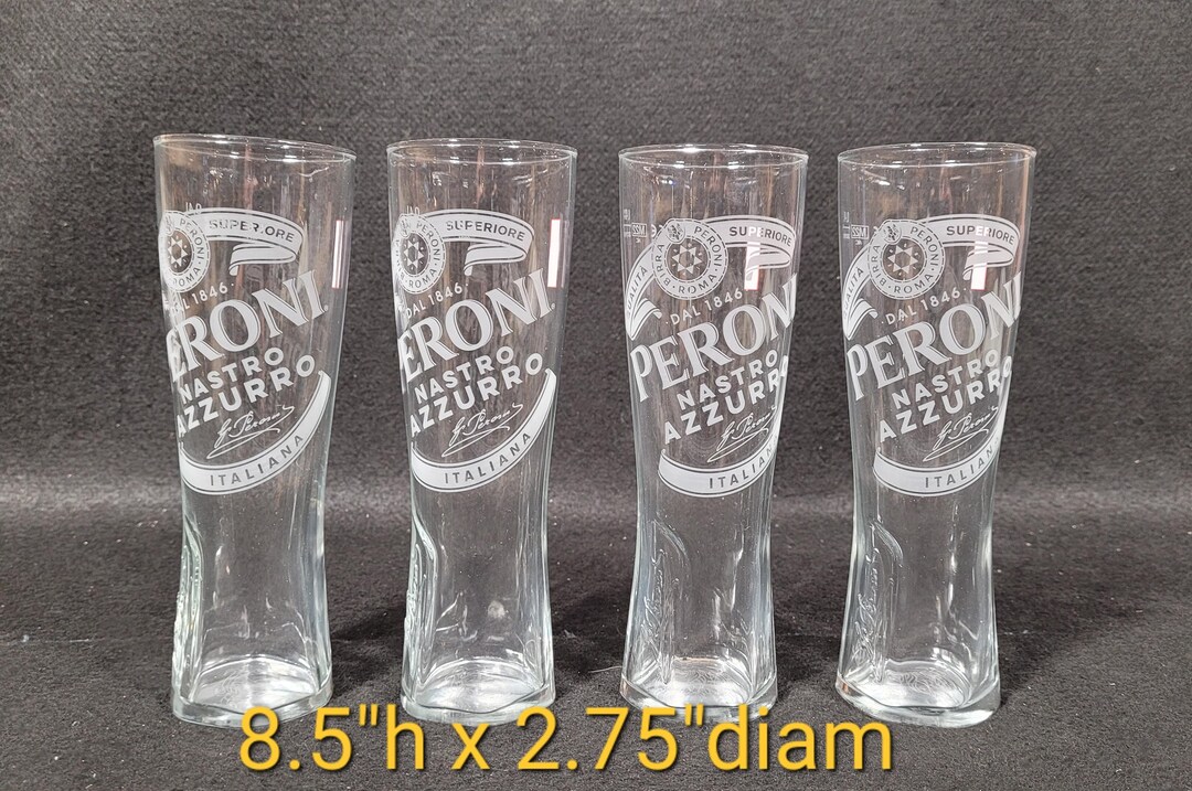 Peroni Nastro Azzurro Beer Glasses Italian Beer Set of 4 - Etsy
