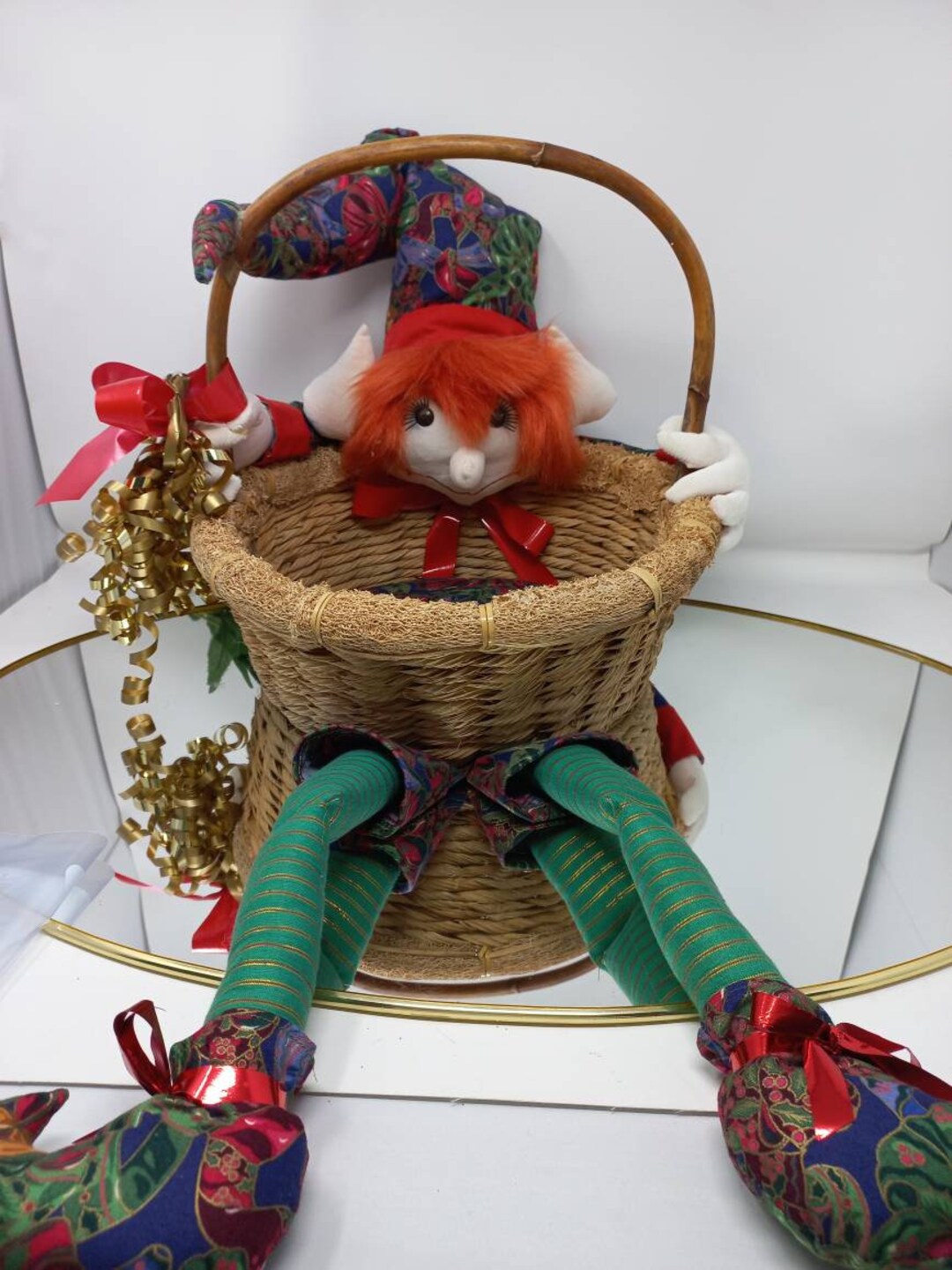 Vintage Elf Wicker Basket - Etsy