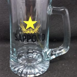 Sapporo Glass Beer Stein/mug - Etsy