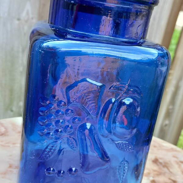 Cobalt Blue Glass Canisters Etsy