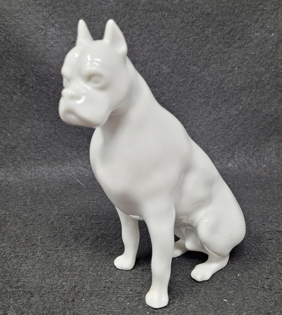 Vintage Boxer Dog Sitting, Royal Dux, Made in Czechoslovakia. S2 - Etsy