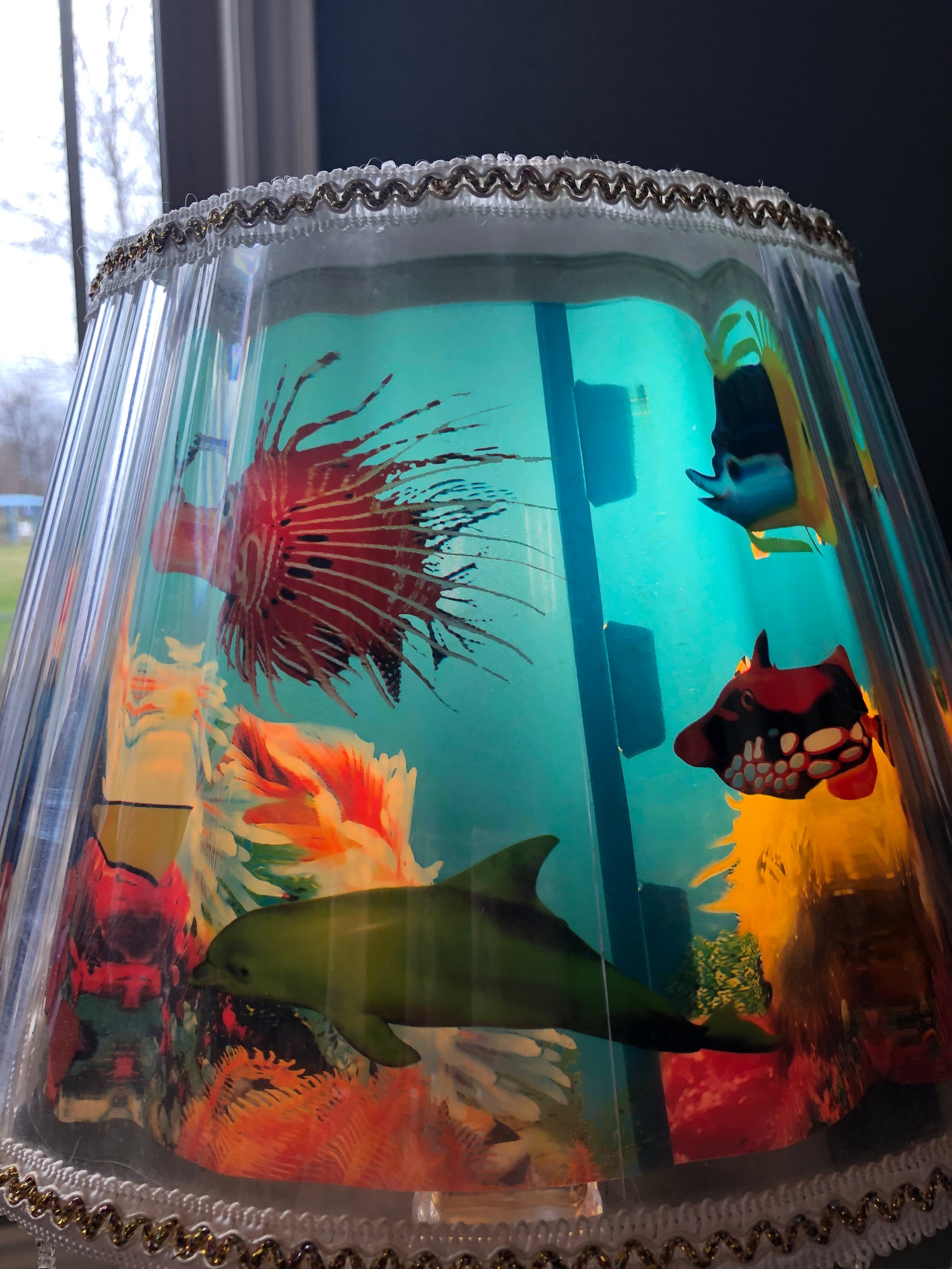 Kitsch Rotating Aquarium Fish Lamp Marble Base Nemo | Etsy