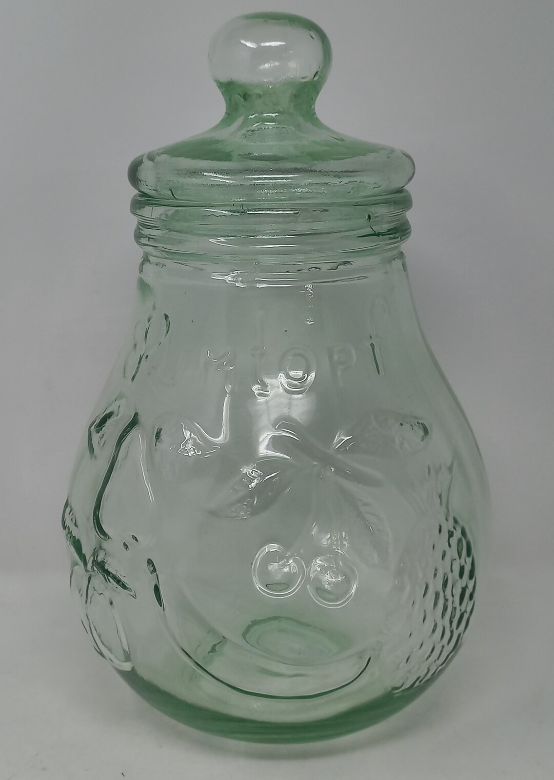 Retro Rumtopf Green Glass Cookie Jar. S3 - Etsy