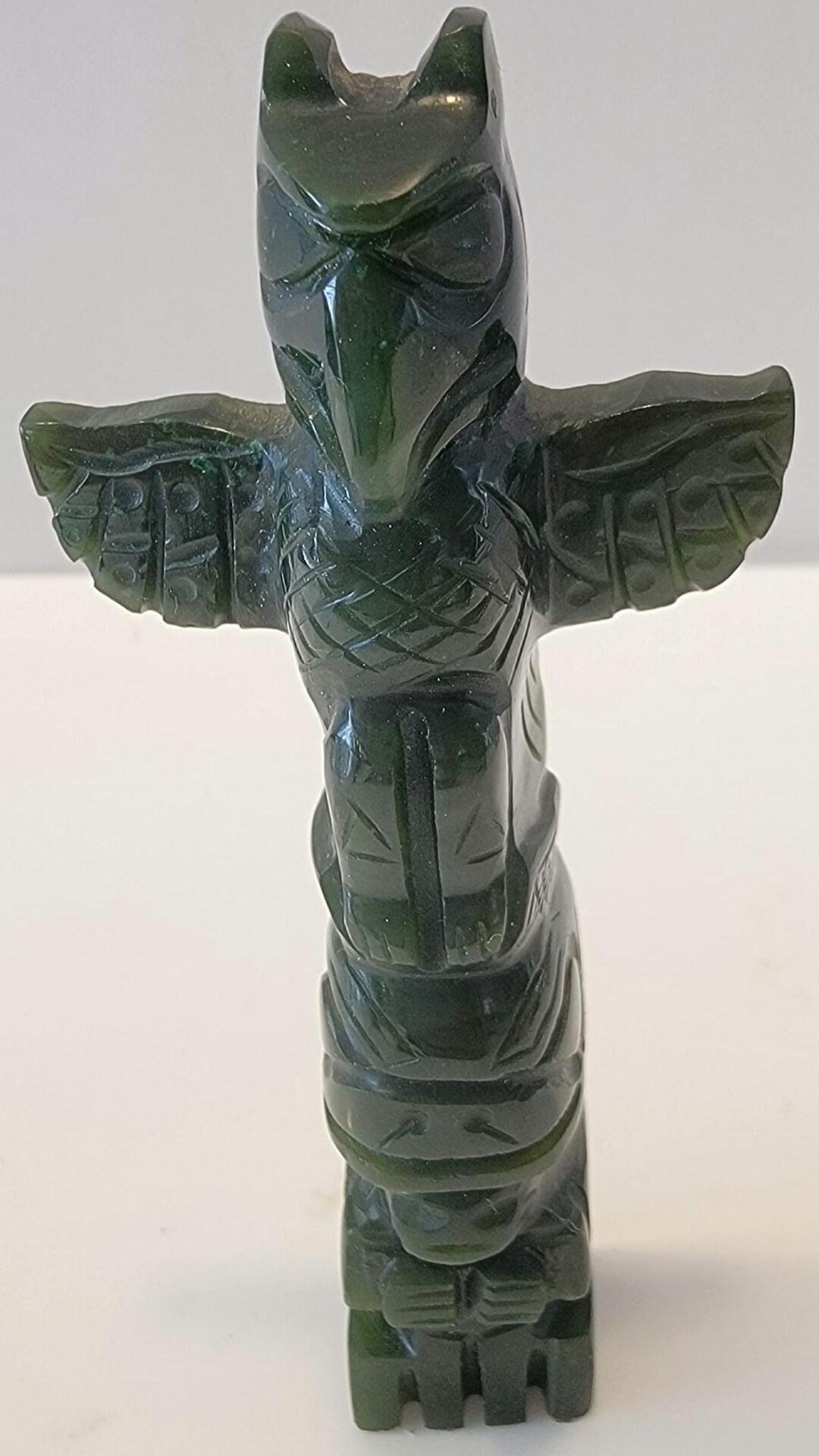 Jade Totem Pole Hand Carved Dark Green Jade - Etsy