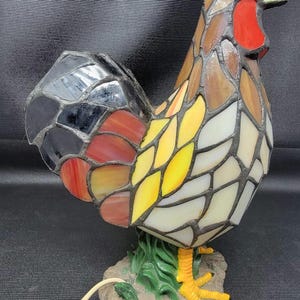 Vintage "tiffany" Stained Glass Chicken Lamp. F4 - Etsy