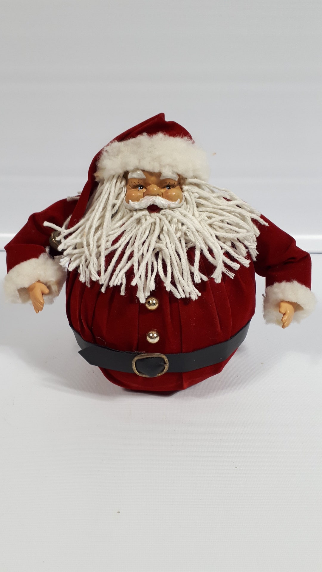 Vintage Round Santa - Etsy