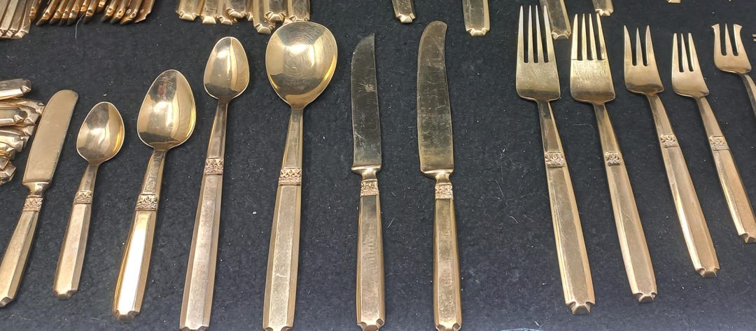 Vintage Brass Flatware Made on Thailand 11 Place Settings With Serving ...