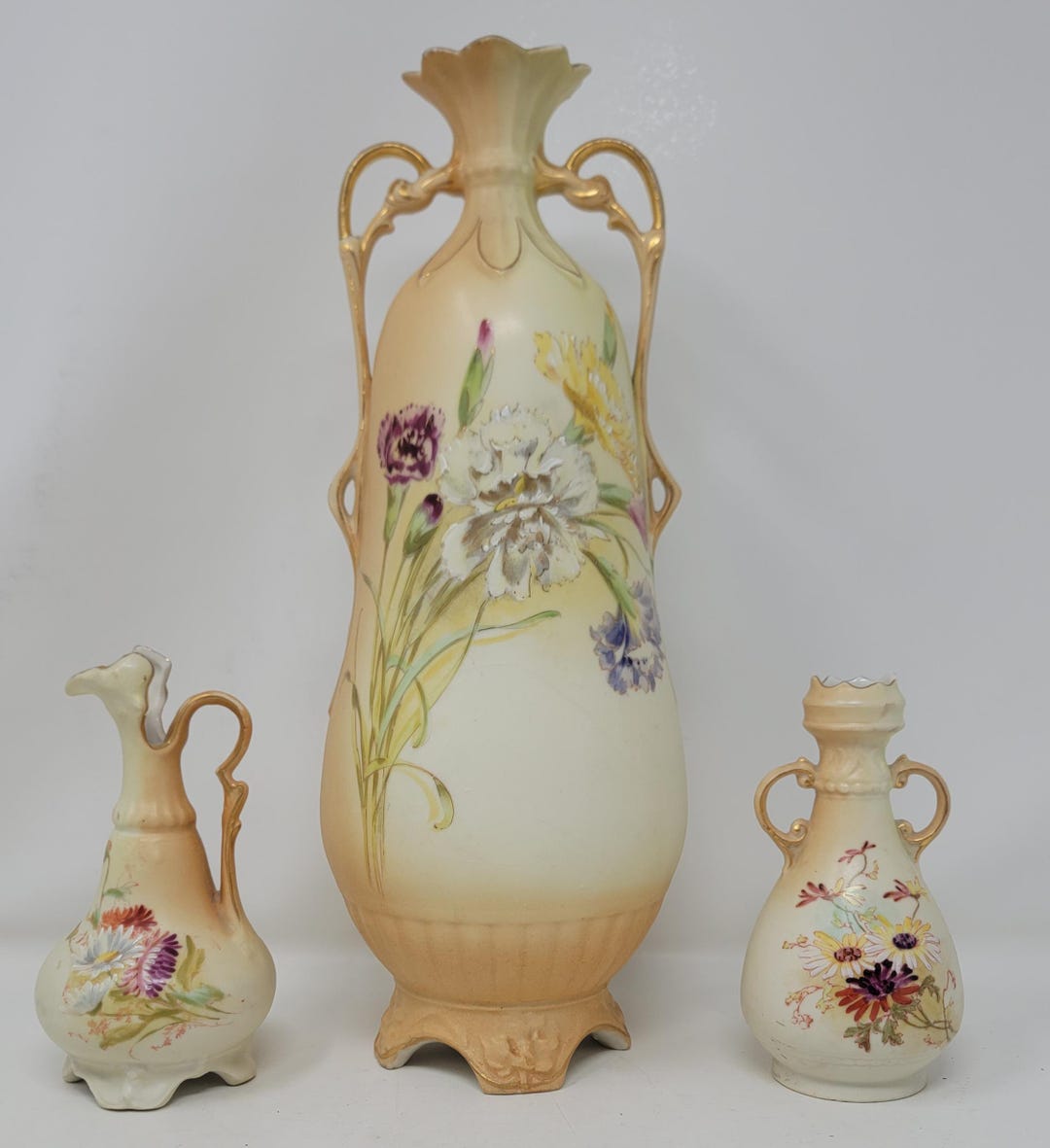 Antique Robert Hanke RH Austria Porcelain Vases With a Hand-painted ...
