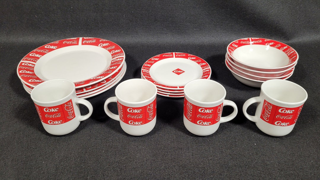 New Vintage Sakura Coke-cola Dinner Set of 16 - Etsy