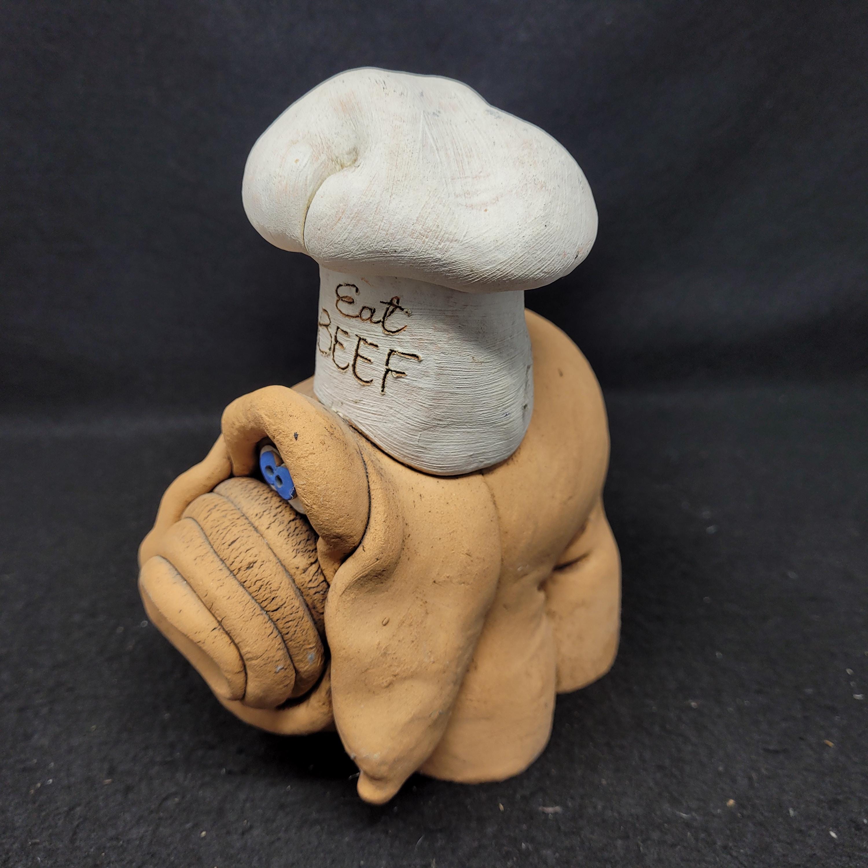 Canadian Grant Pottery Clay Pig With Chefs Hat Eat Beef. S5 - Etsy