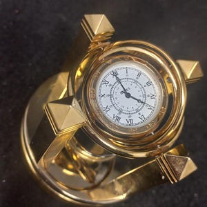 Birks Galileo Gimbal Gyroscope Desk Clock Brass - Etsy