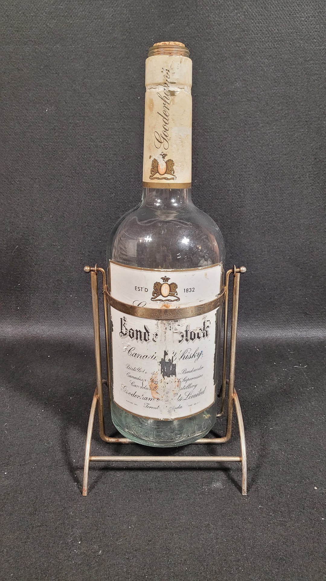 Vintage Bonded Stock Whiskey Bottle on Cradle 0724 - Etsy