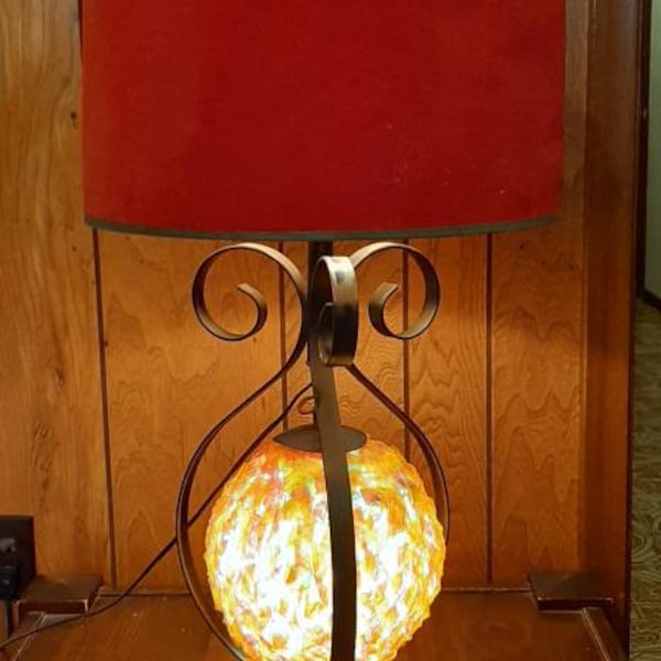 Black Wrought Iron Table Lamp - Etsy