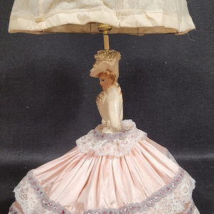 Vintage 1960s CHALKWARE Lady Lamp 0724. B4 - Etsy