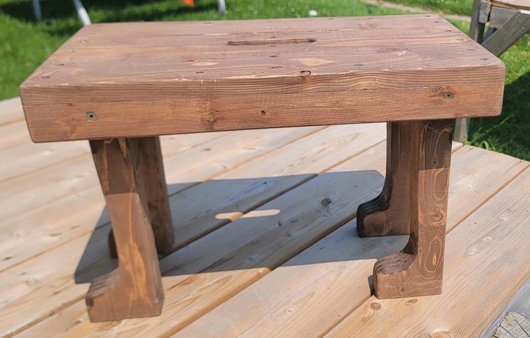 Primitive Wood Foot Stool With Carved Feet - Etsy