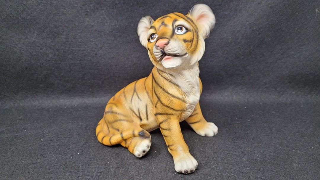 Vintage Ceramic Sitting Tiger Cub Statue. S2 - Etsy