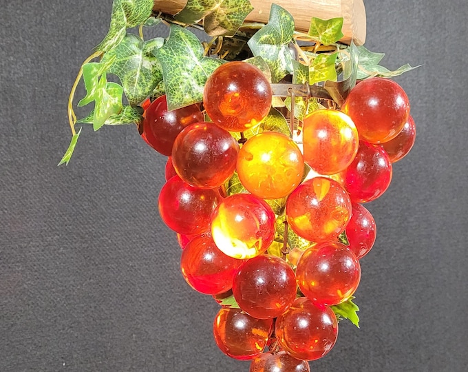 Mid-century Modern Lucite Grape Cluster Hanging Lamp Kitschy Lamp. 0724 ...