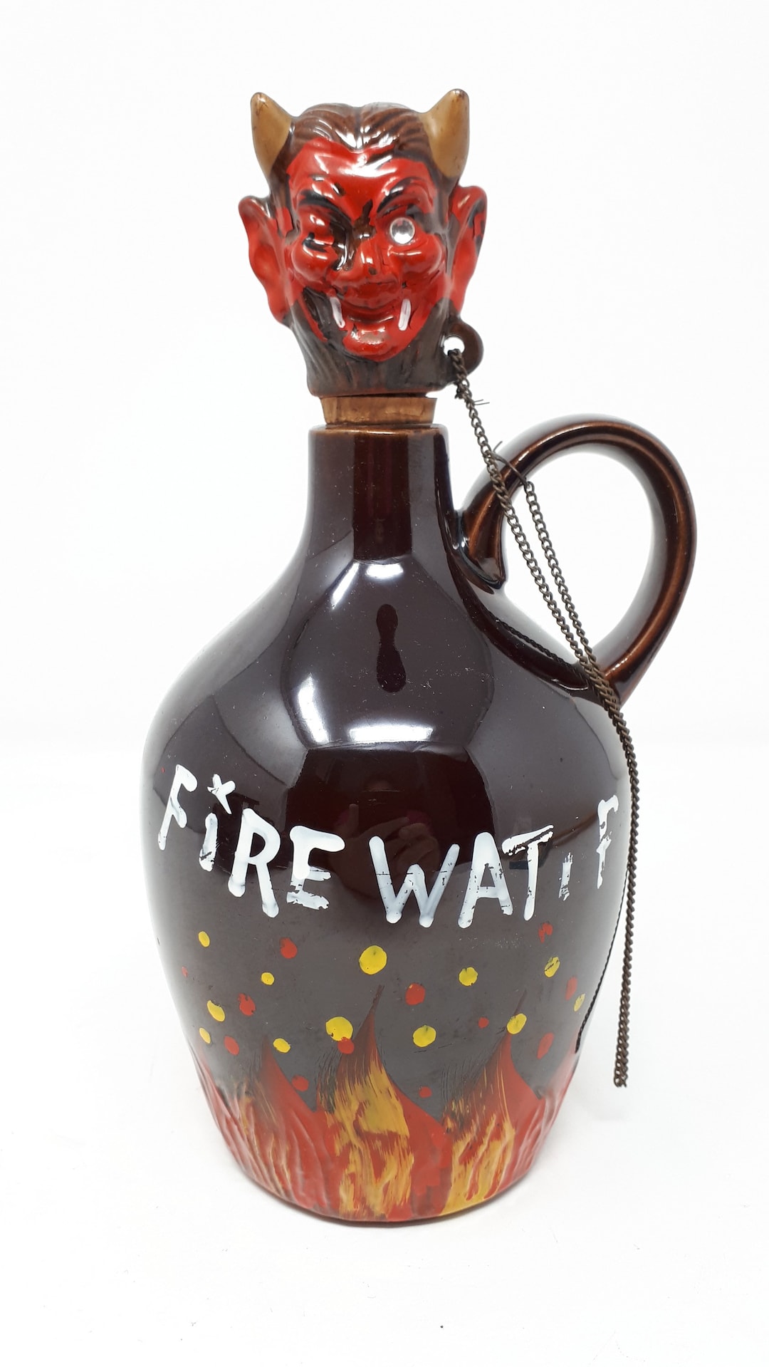 Dee Bee Co Ceramic Devil Fire Water Decanter - Etsy