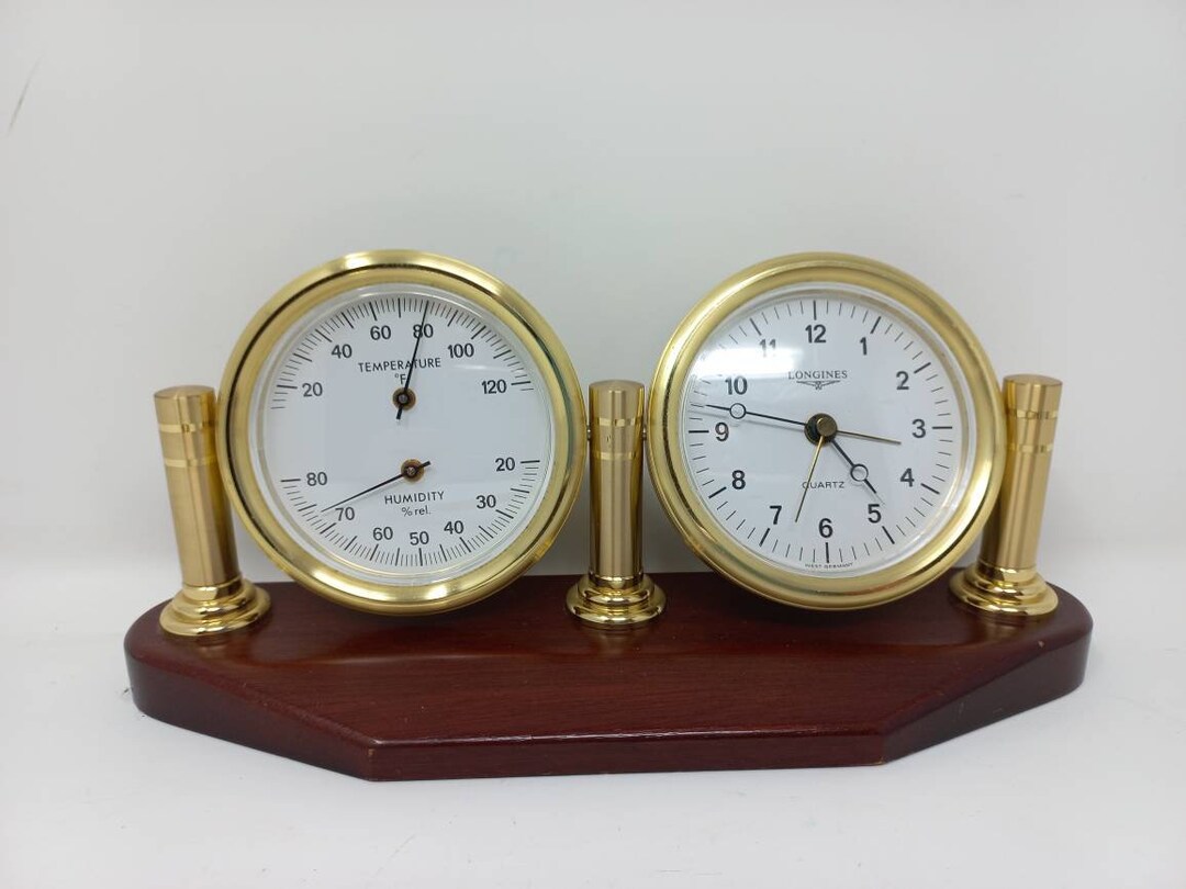 Vintage Longines Desk Clock With Temperature and Humidity Made in ...