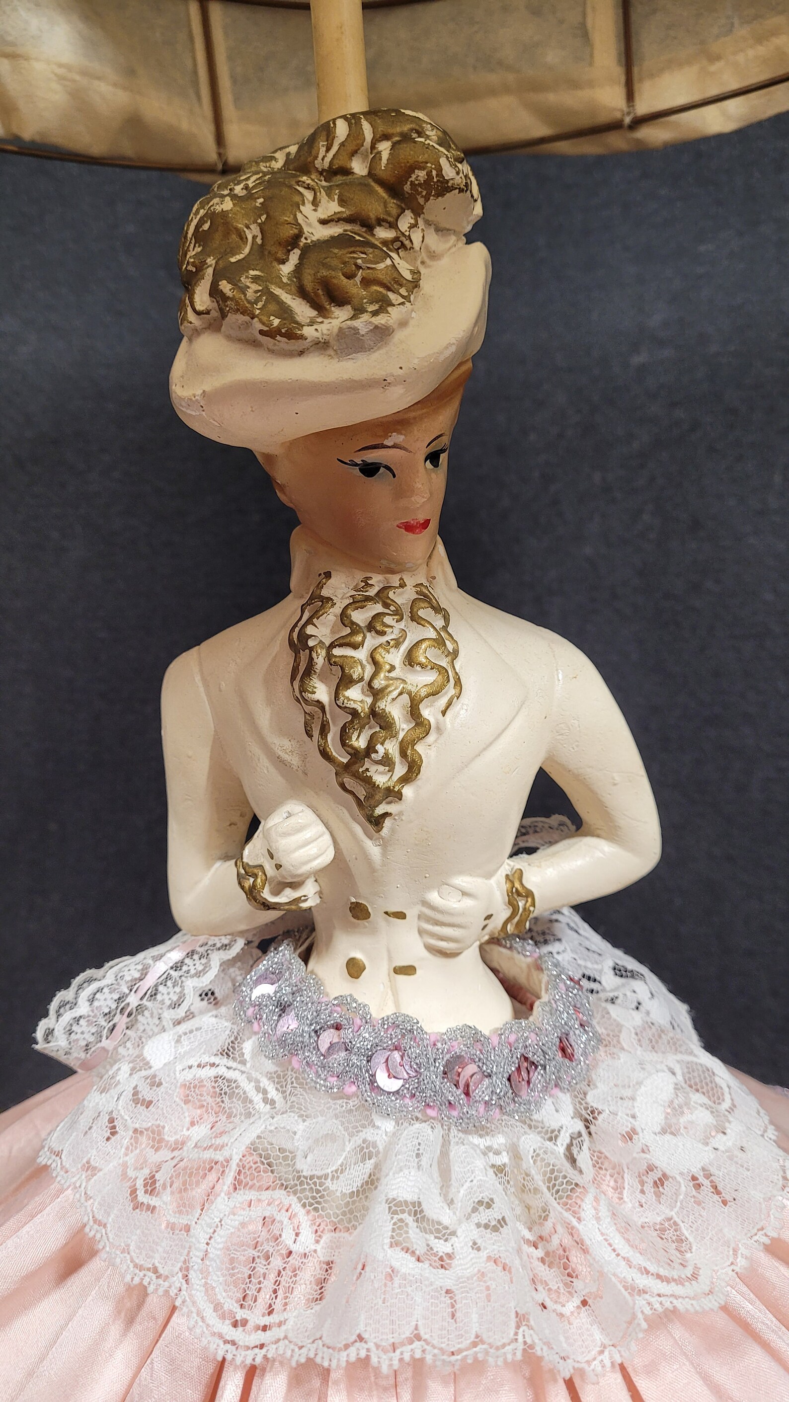 Vintage 1960s CHALKWARE Lady Lamp 0724. B4 - Etsy