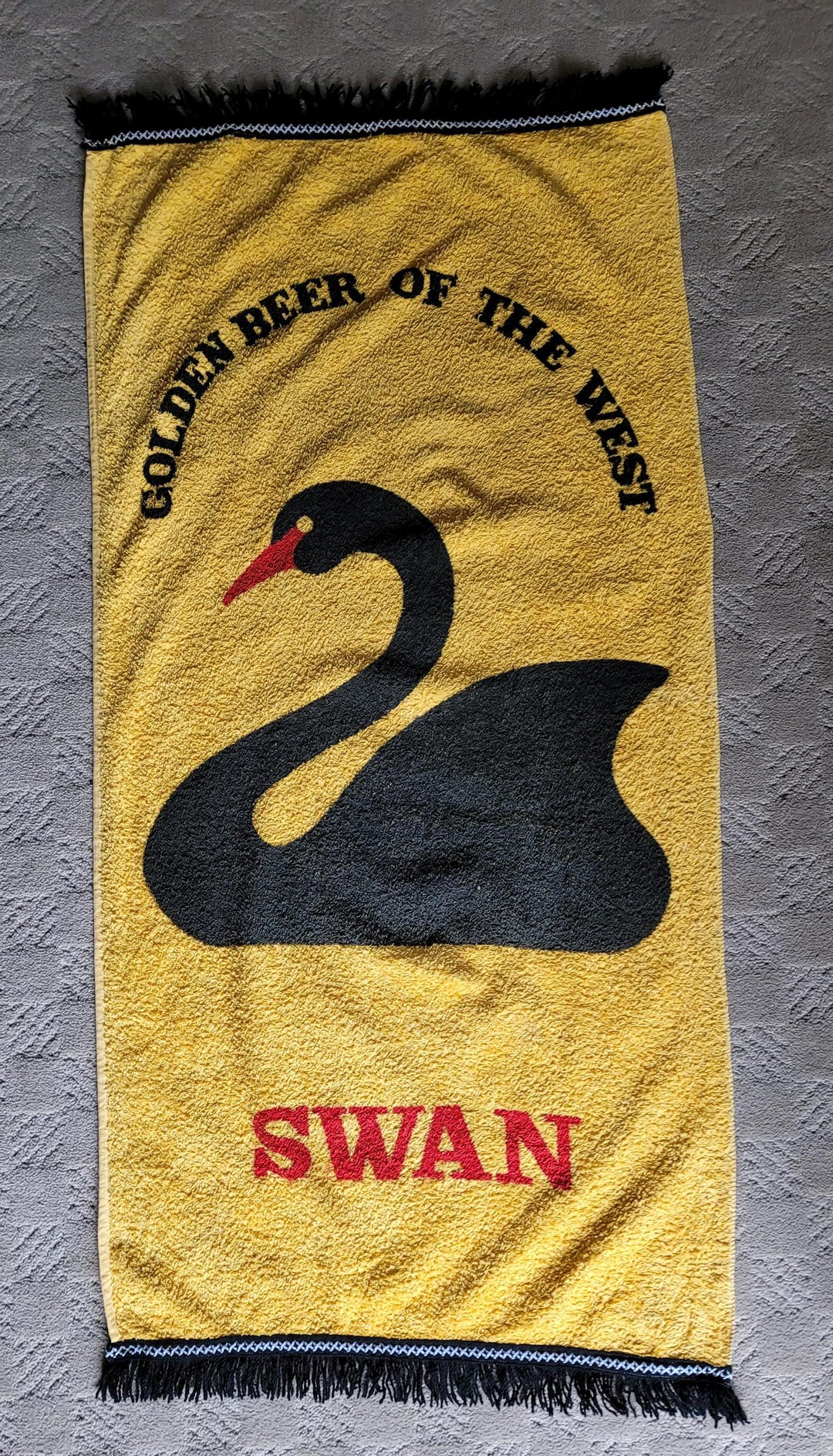 RARE Vintage Black Swan Lager Towel Gold Neer of the West Australian ...