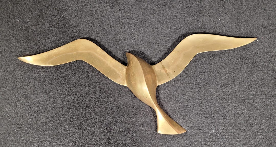Vintage Brass Seagull Wall Decor/hanging. S6 - Etsy
