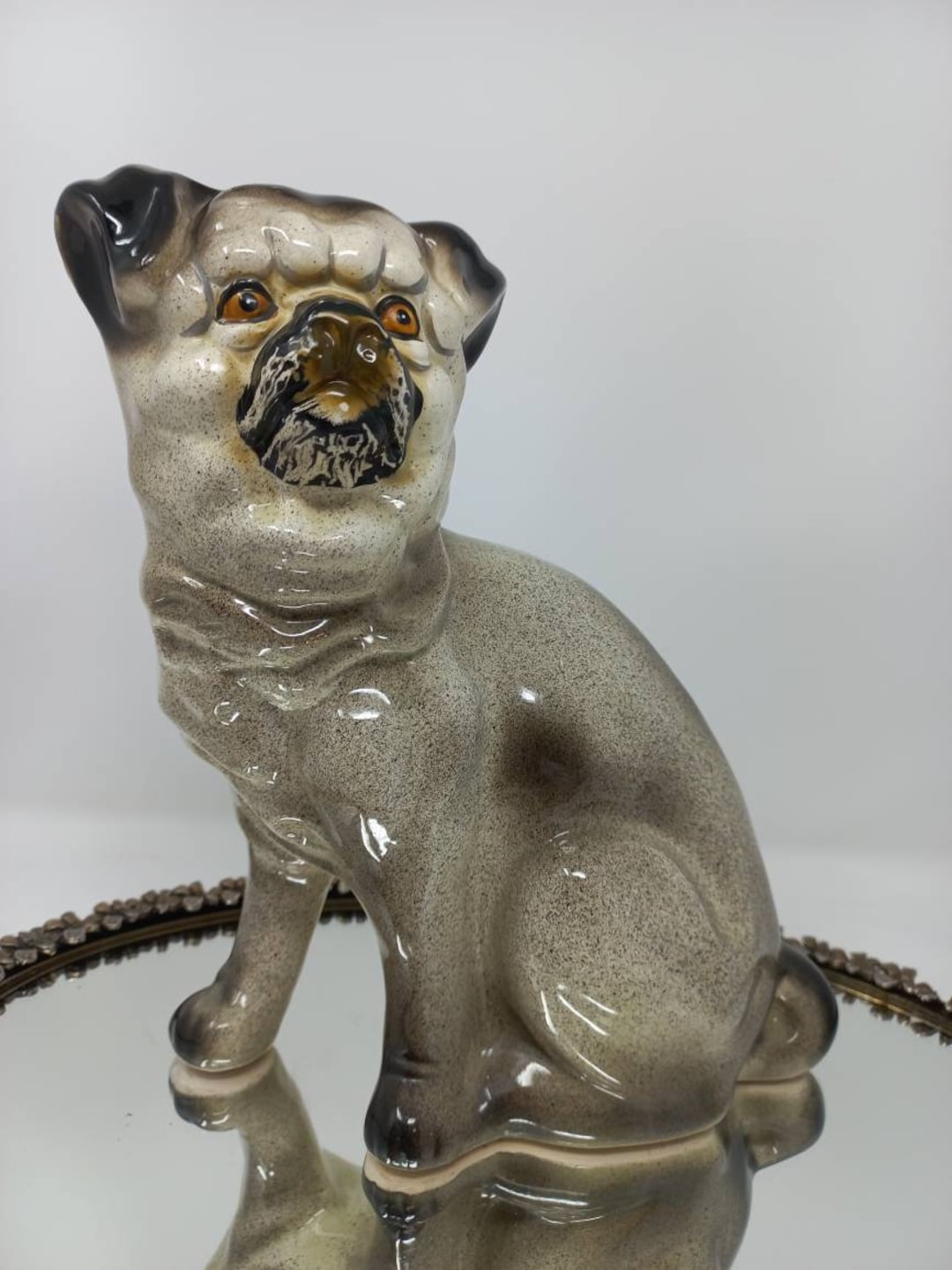 Vintage Ceramic Pug Dog Fugurine - Etsy