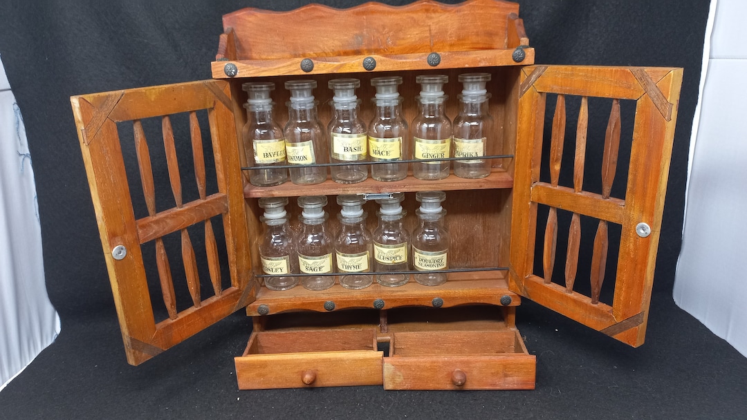 Vintage Wood Spice Rack Wall Shelf Farmhouse Chic County Cottage - Etsy