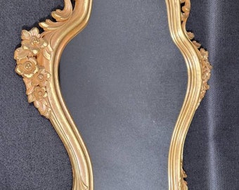 Vintage Syroco Mirror Oval Gold Vintage Hollywood Regency Mirror 36x21 ...