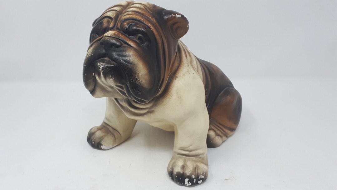 Vintage Ceramic Bulldog Sculpture - Etsy