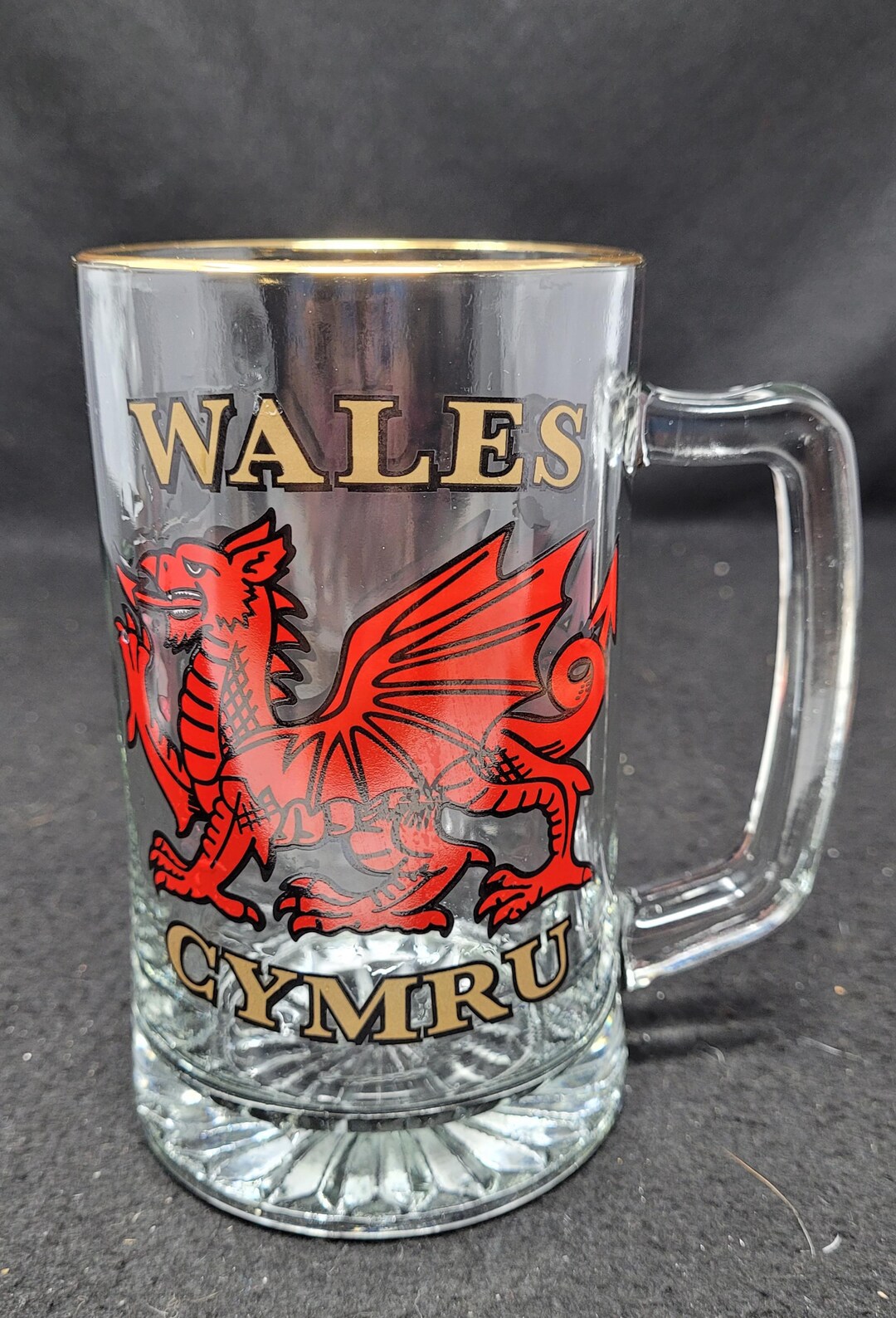 Vintage Welsh Dragon Glass Stein Wales Cymru. S3 - Etsy