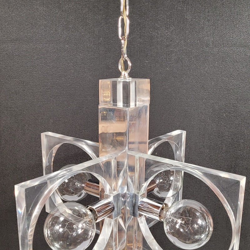 Vintage Lucite Chandelier - Etsy