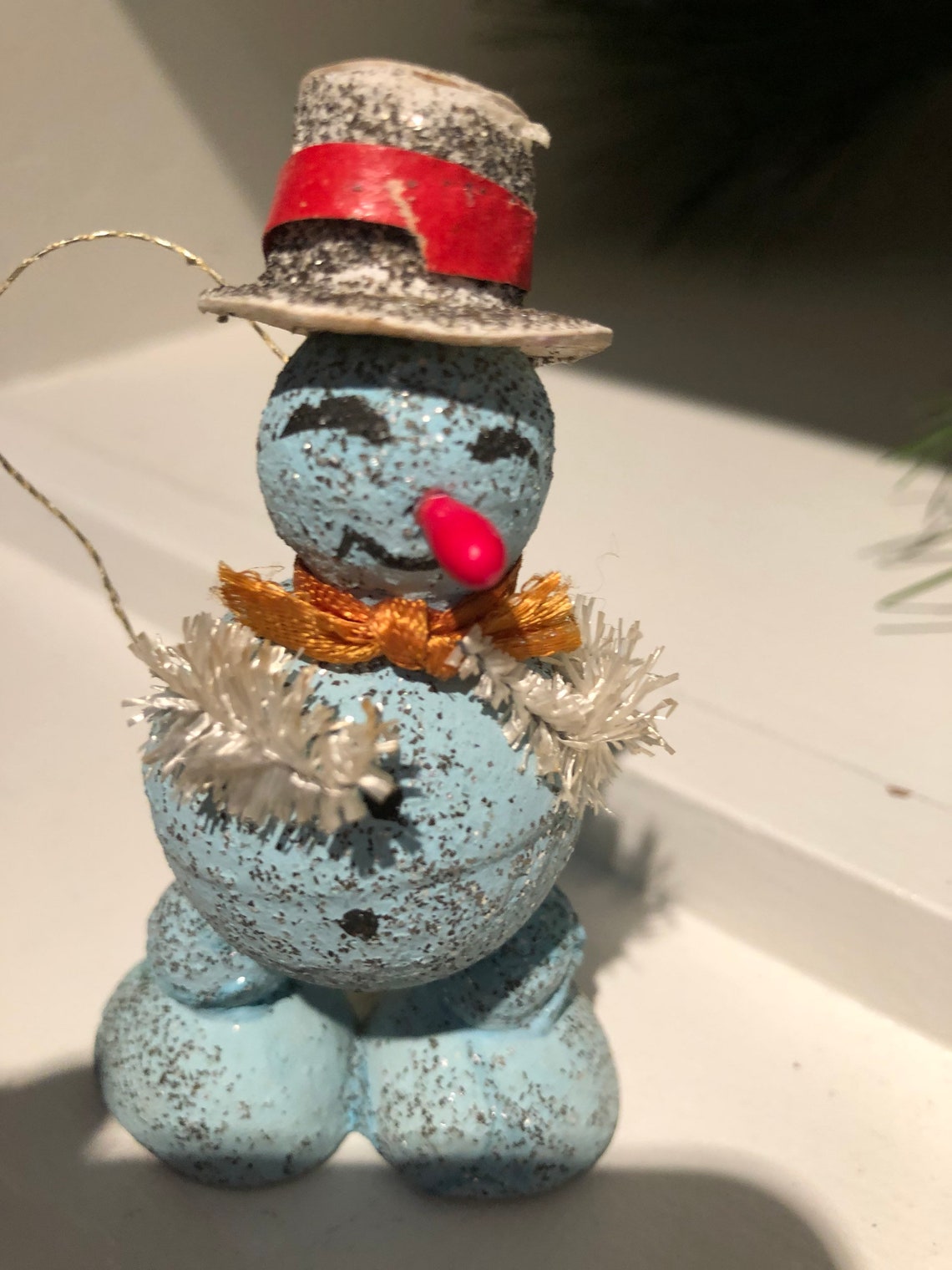 Vintage Snowman Paper Mache Blue Mica MCM Holiday. Made in - Etsy