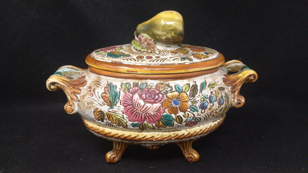 Vintage Majolica Pottery Tureen - Etsy