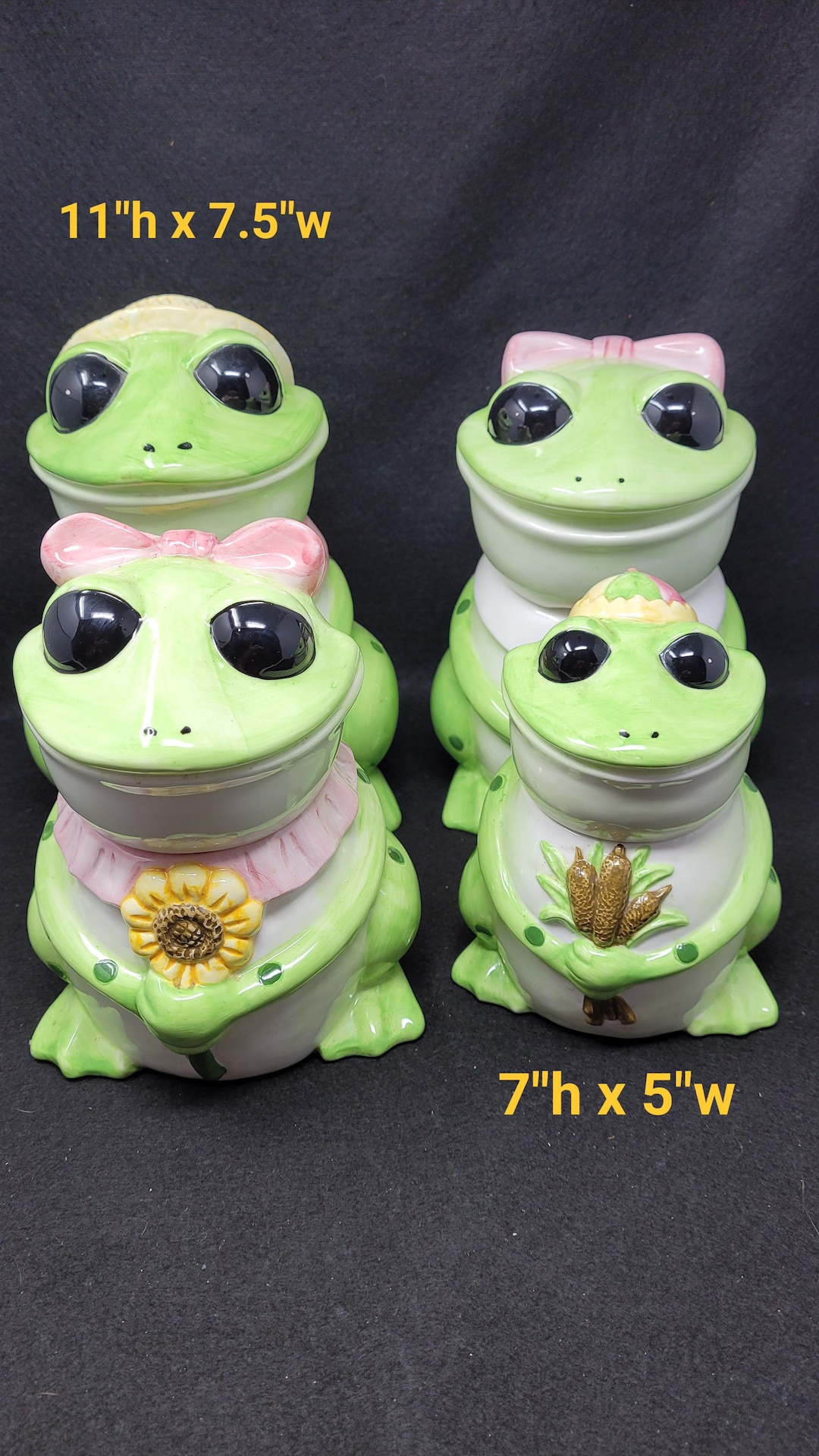Vintage Set of 4 Ceramic Frog Family Canisters/cookie Jar. S3 - Etsy