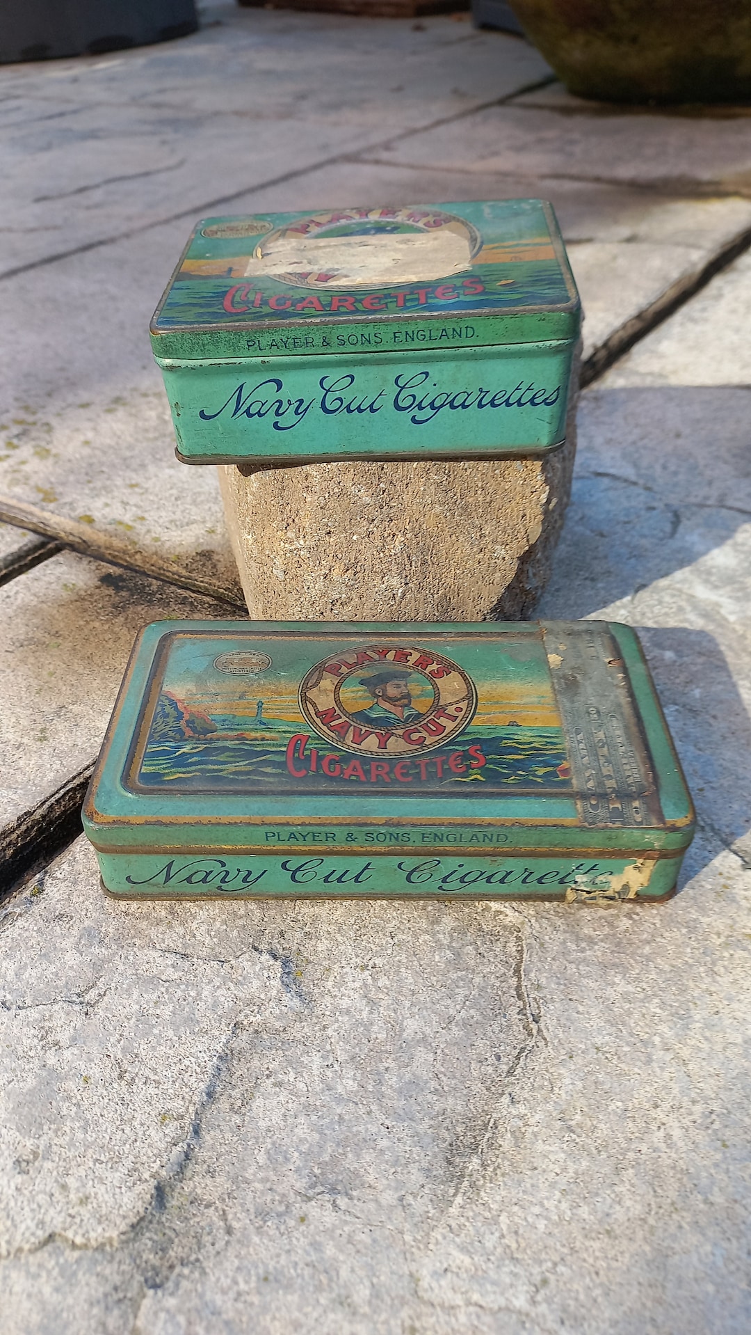 Antique Players Navy Cut Tin Cigarettes Tins Set of 2 - Etsy