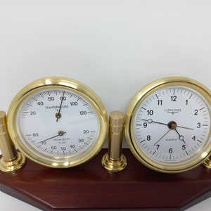 Vintage Longines Desk Clock With Temperature and Humidity Made in ...