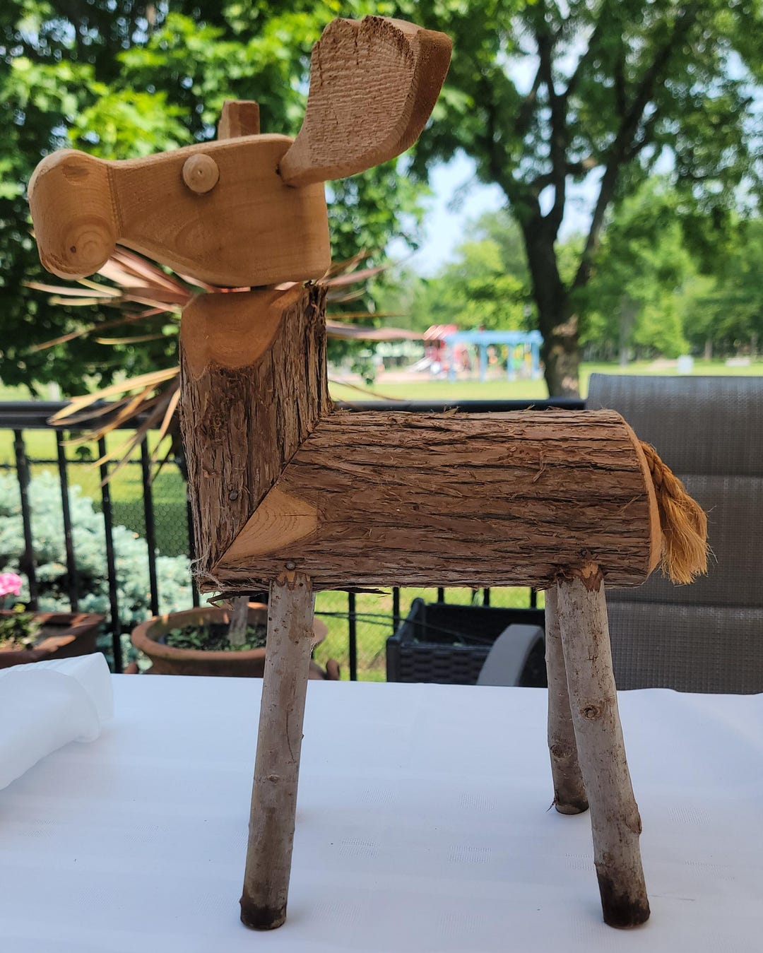 Vintage Folk Art Moose Decor Wood Carved Country Decor Wilderness Made ...