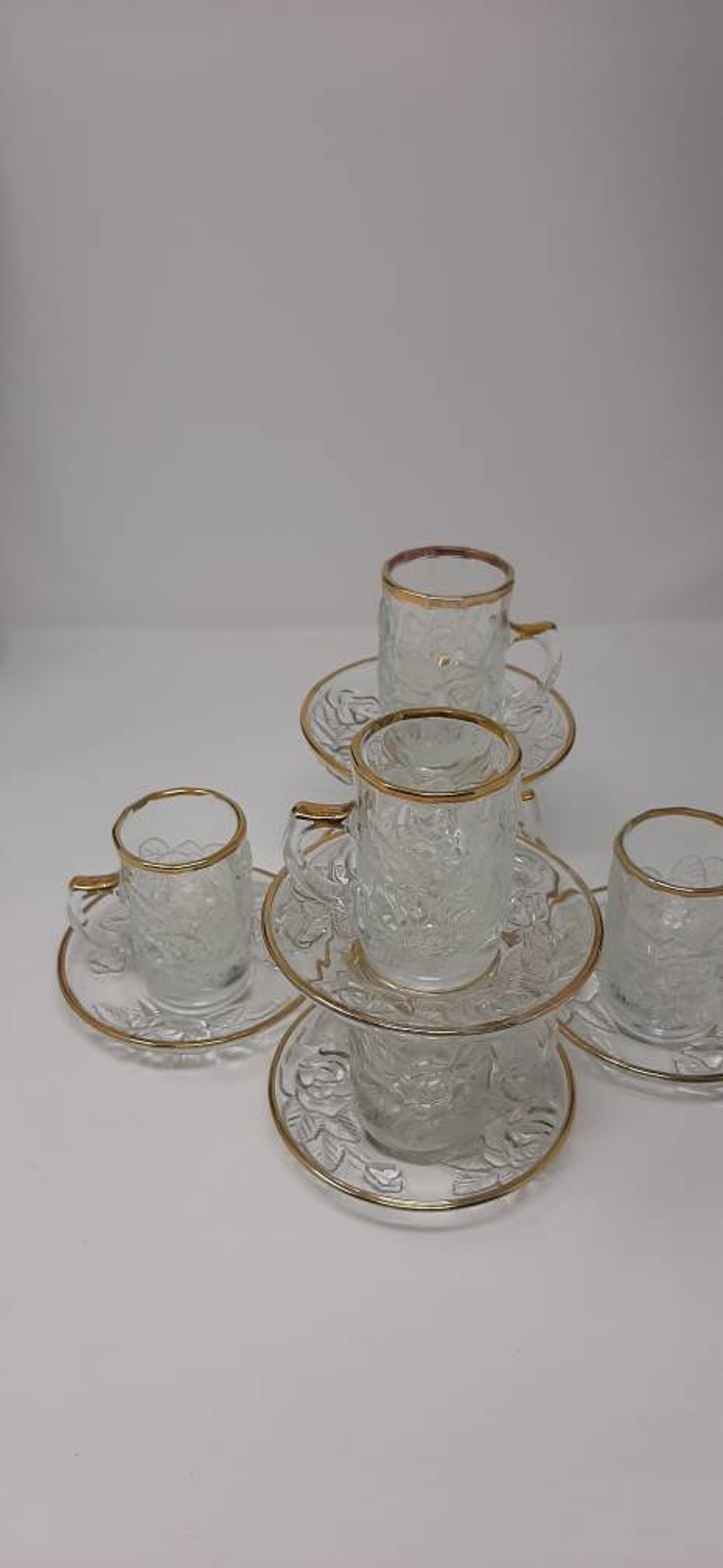 Rose Cut Glass Demitasse Set Made in Japan Vintage NIB - Etsy Canada