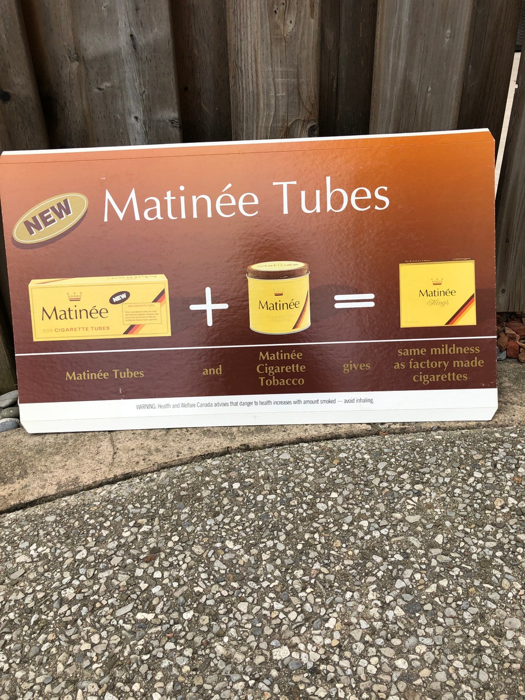 Vintage Cardboard Matinee Tubes Cigarette Advertising Sign. - Etsy