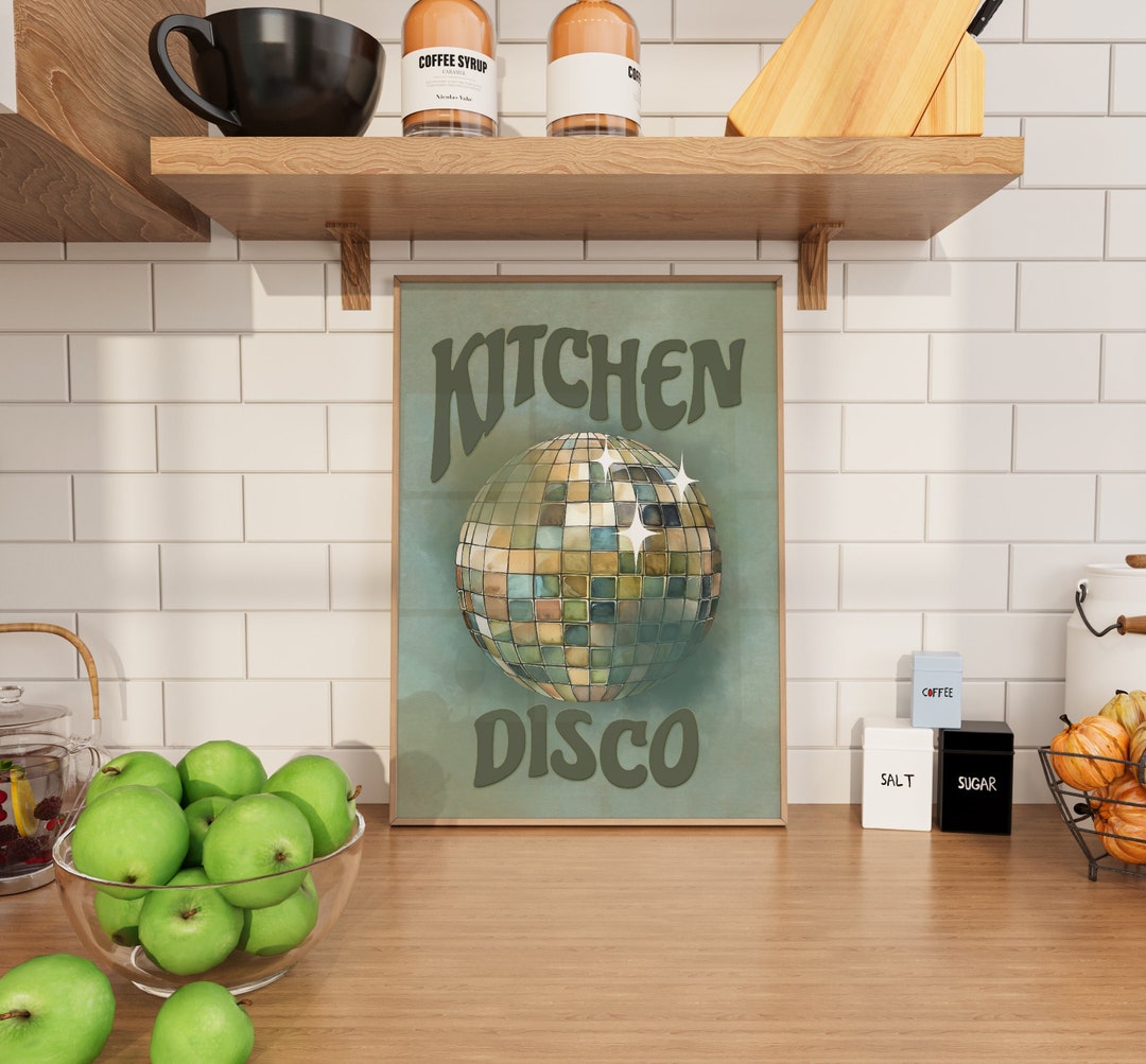 Kitchen Disco Art Print Kitchen Disco Print Retro Kitchen Wall Art ...