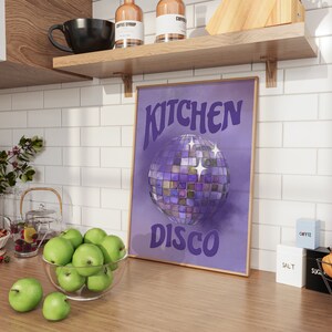 Kitchen Disco Art Print Kitchen Disco Print Retro Kitchen Wall Art ...