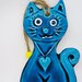 Blue Cat Wall Hanging Decoration Ceramic Handmade Mykonos Greece - Etsy
