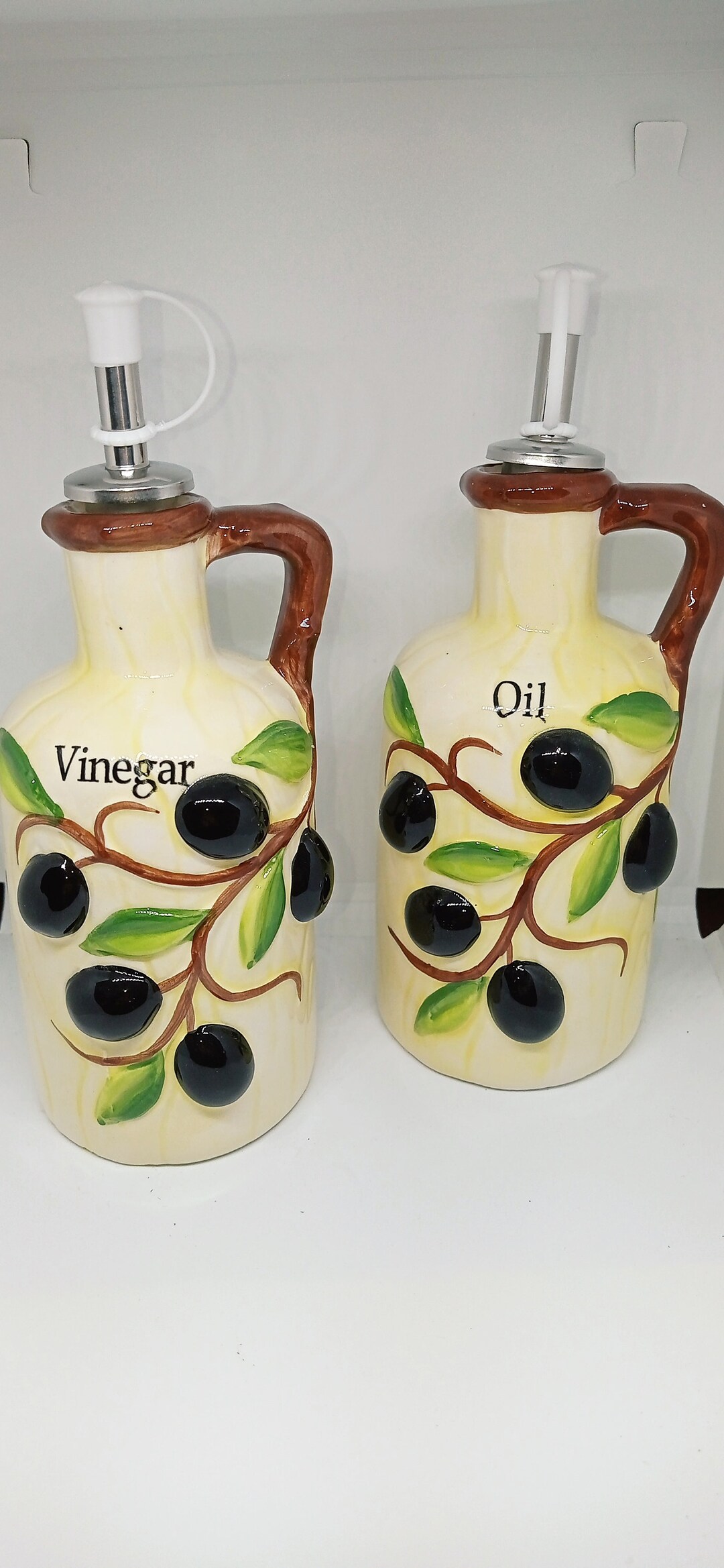 Oil and Vinegar Ceramic Set - Etsy