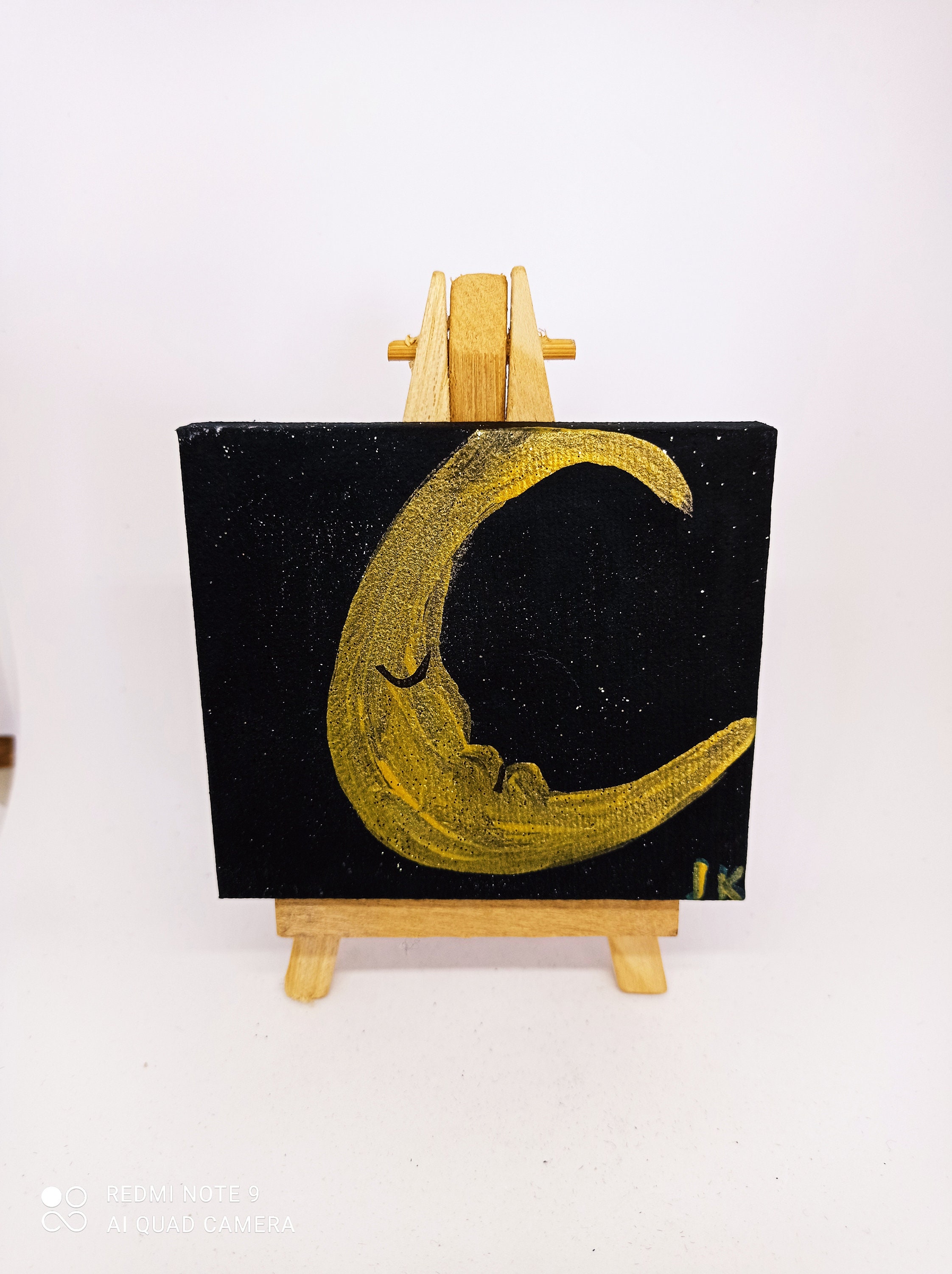 Kleine Leinwand Malerei Mond und Sterne Dekoration | Etsy Kleine Leinwand Malerei Mond und Sterne Dekoration | Etsy